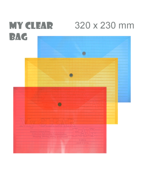 Birosolutions - Mapă-plic cu buton, plastic, 320 x 230 mm, My Clear W ...