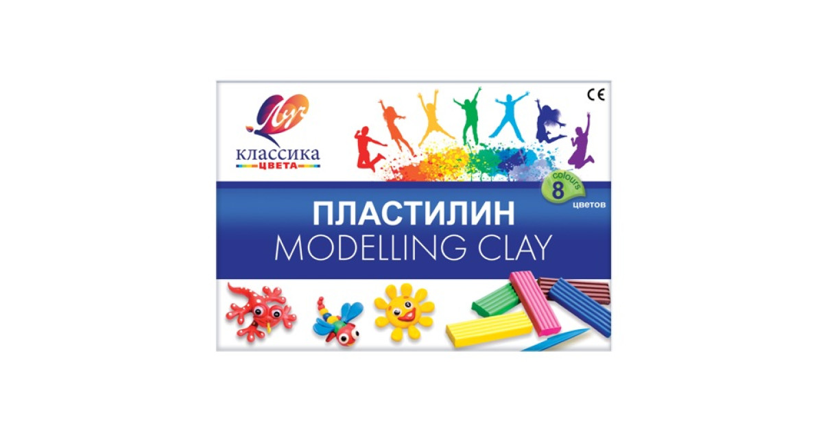 Pastă de modelat Klassika, 8 culori x 20 g + cuțit | Biro Solutions