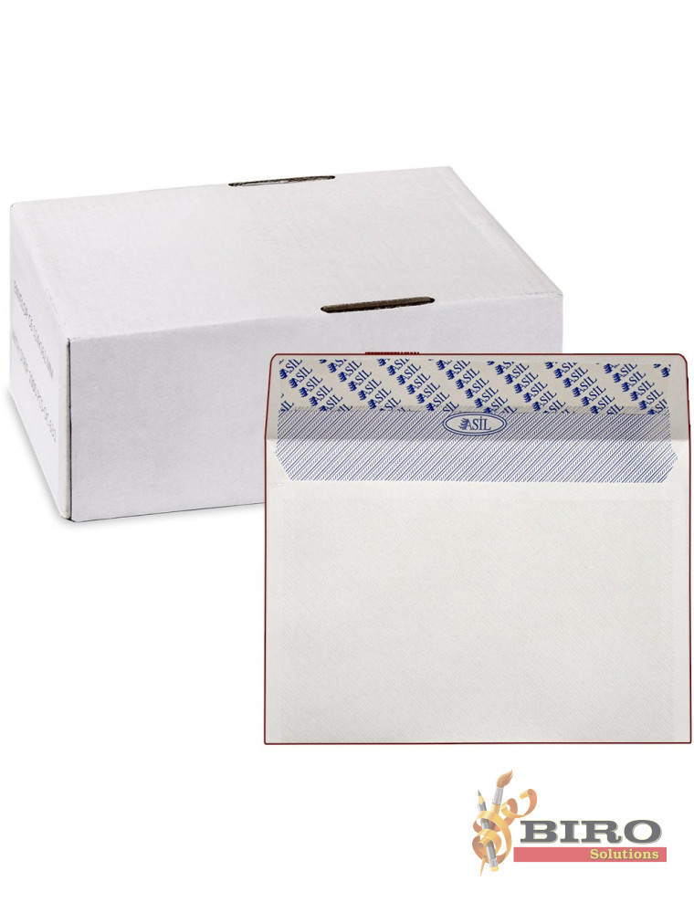 Plic ASIL C6 alb – 114×162 mm – 80 g/mp – cu bandă siliconică – Biro ...